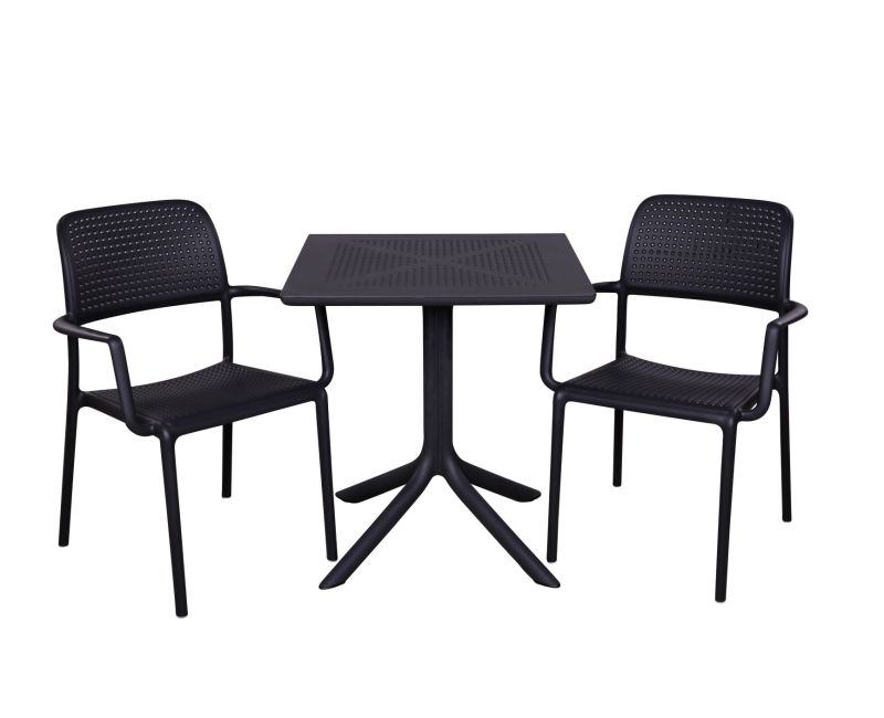 Nardi Clip Bora Cafesæt 80x80 - Antracit